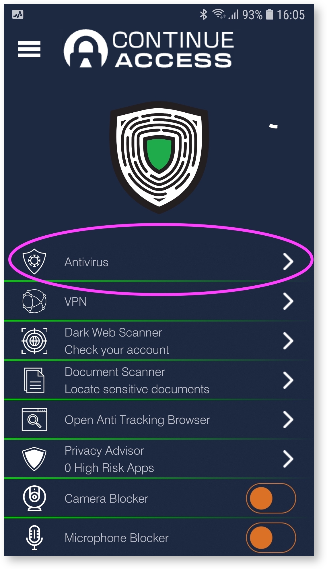 Using the Anti-Virus Scanner – Continue Access | Customer Support Center